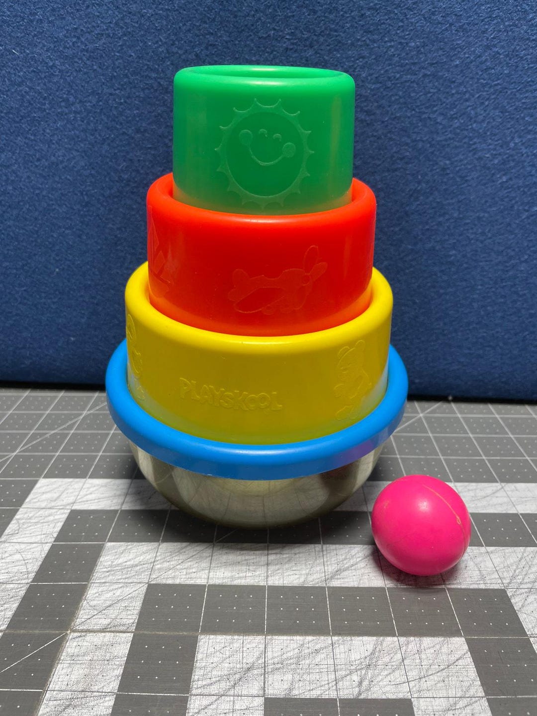 Vintage Playskool Spinning Ball Pop Toddler Baby Toy Primary Colors ...