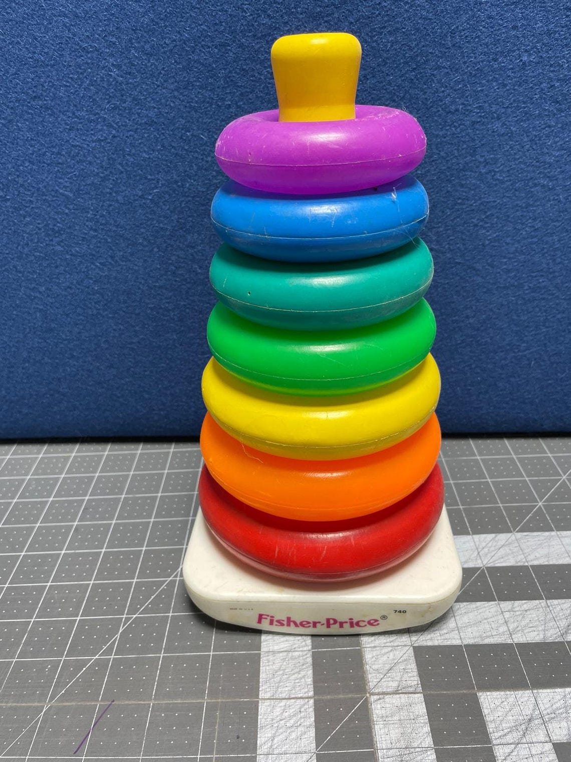 Vintage Fisher Price #740 Rock-a-stack Rainbow Ring Toy 7 Rings - Etsy