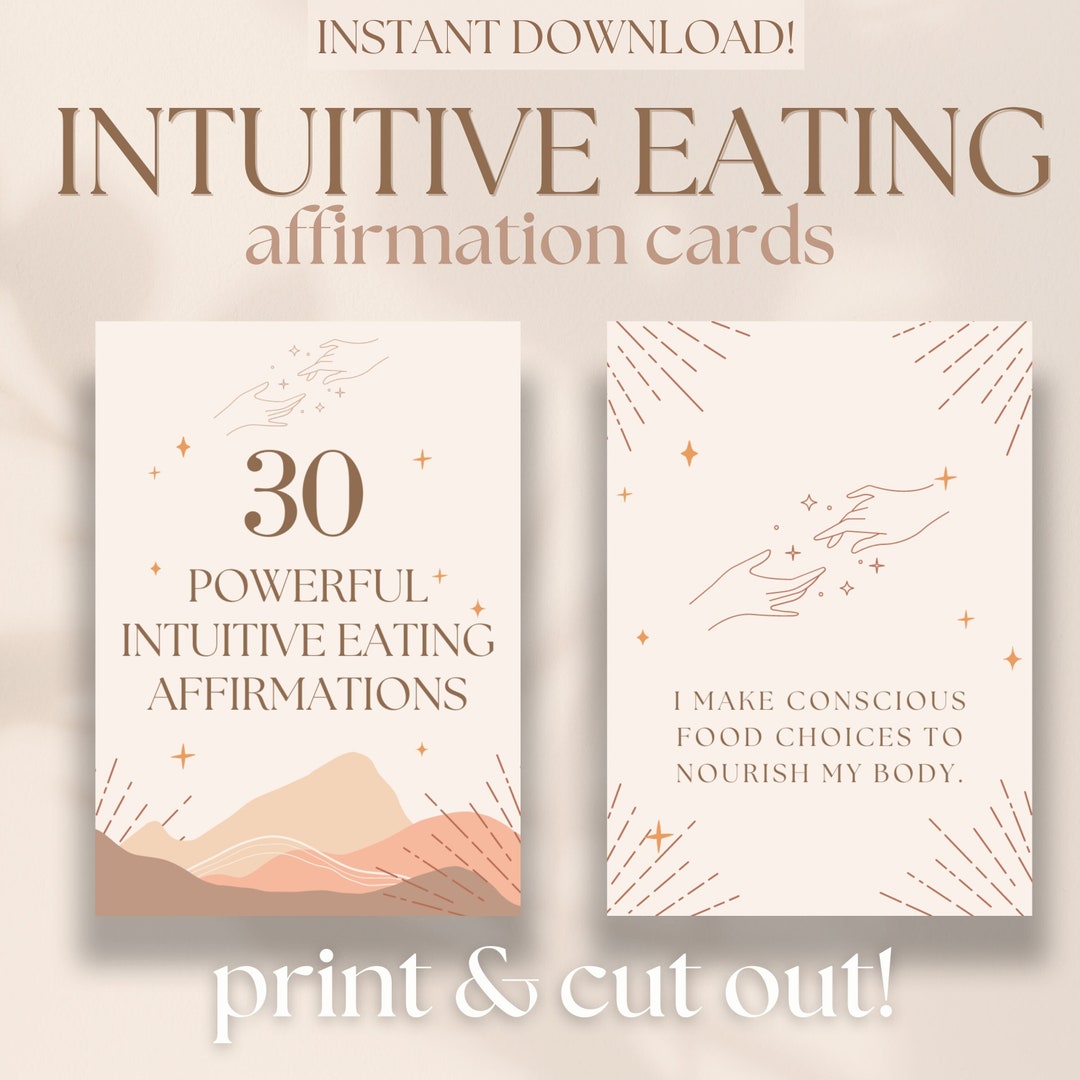 Intuitive Eating Affirmation Cards (INSTANT DOWNLOAD), Cards for ...
