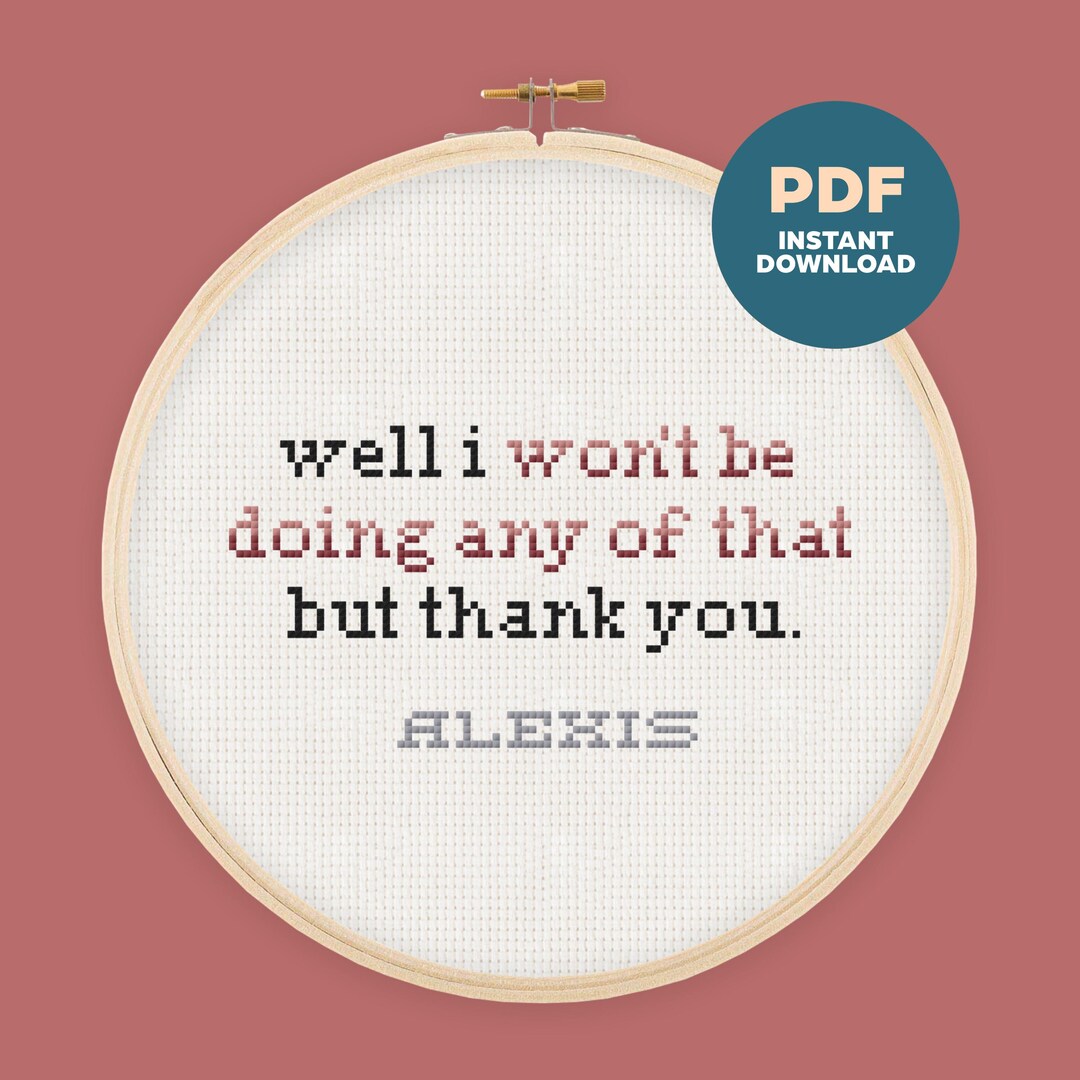 Alexis Rose Cross Stitch Pattern - Downloadable PDF - Funny Schitt’s ...