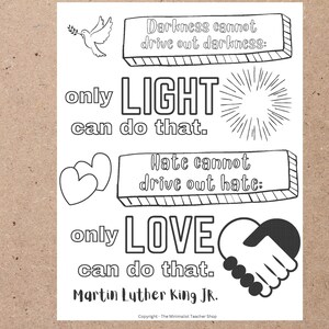 Martin Luther King Jr. Quote Coloring Page - Etsy