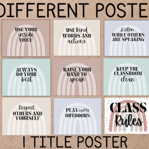 EDITABLE Classroom Rules Posters | Printable Bulletin Board Posters ...