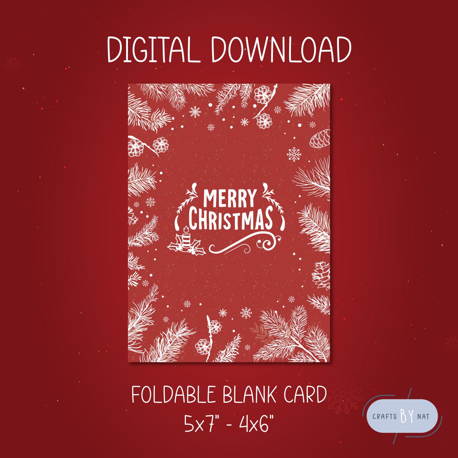 DIGITAL Christmas Card "merry Christmas" Instant Download - Etsy