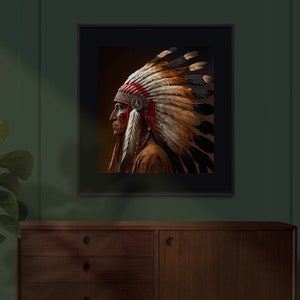 Apache Indian Chief, Digital Art Print, AI Generated, Wall Art, AI Art ...