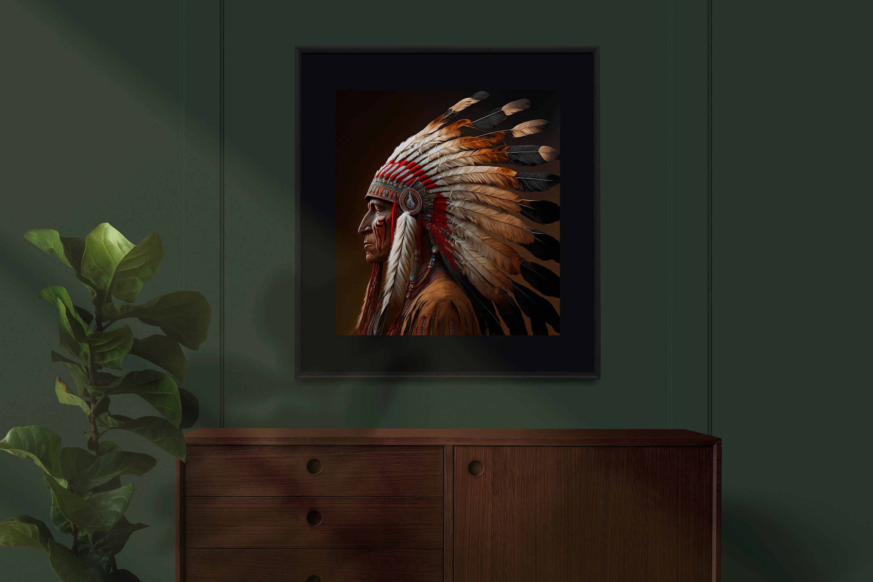 Apache Indian Chief, Digital Art Print, AI Generated, Wall Art, AI Art ...