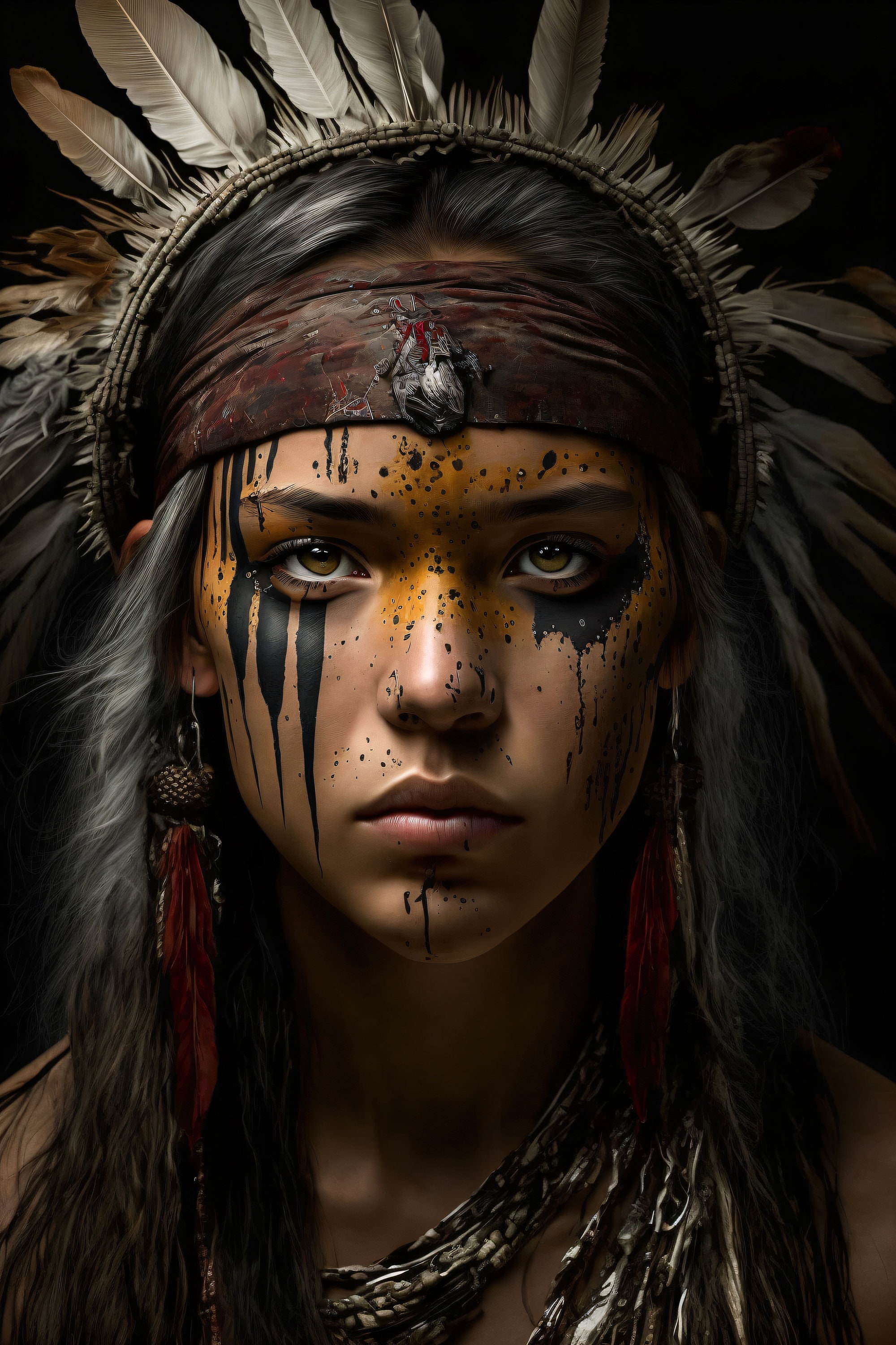 Young Indian Warrior Girl Digital Art Print AI (Download Now) - Etsy