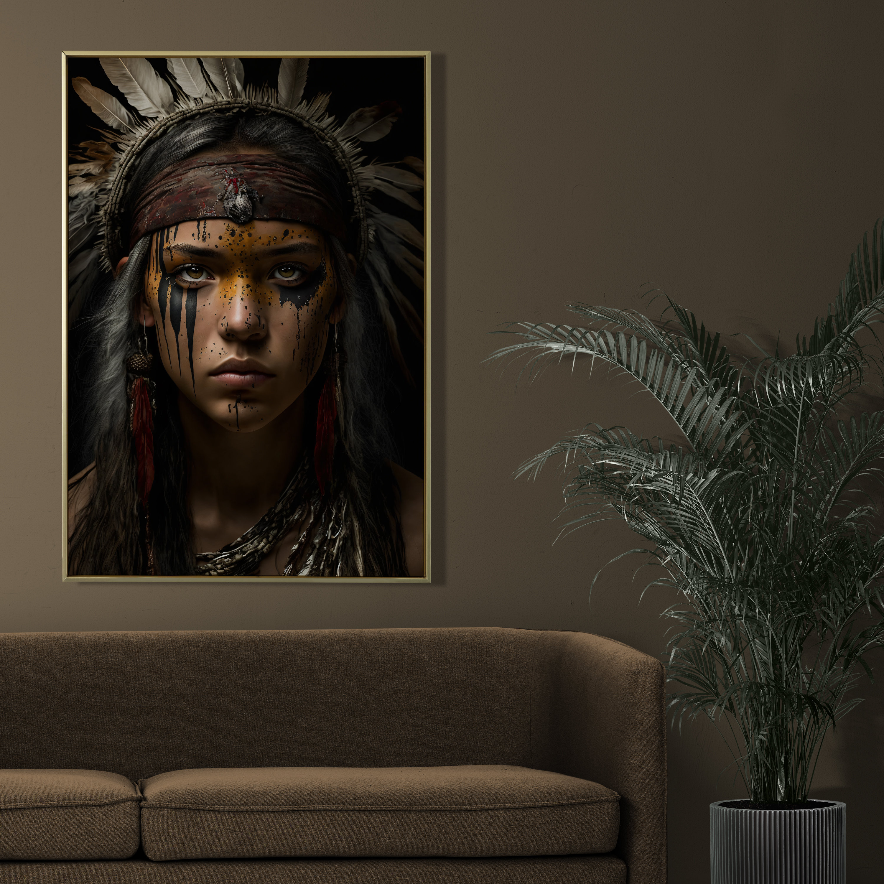 Young Indian Warrior Girl Digital Art Print AI (Download Now) - Etsy