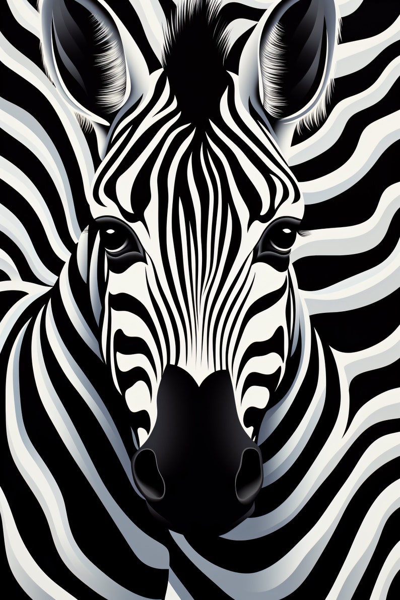 Zebra Print, Black and White, Zebra Poster, Digital Download, Animal Wall Art, Zebra Art, Animal ...