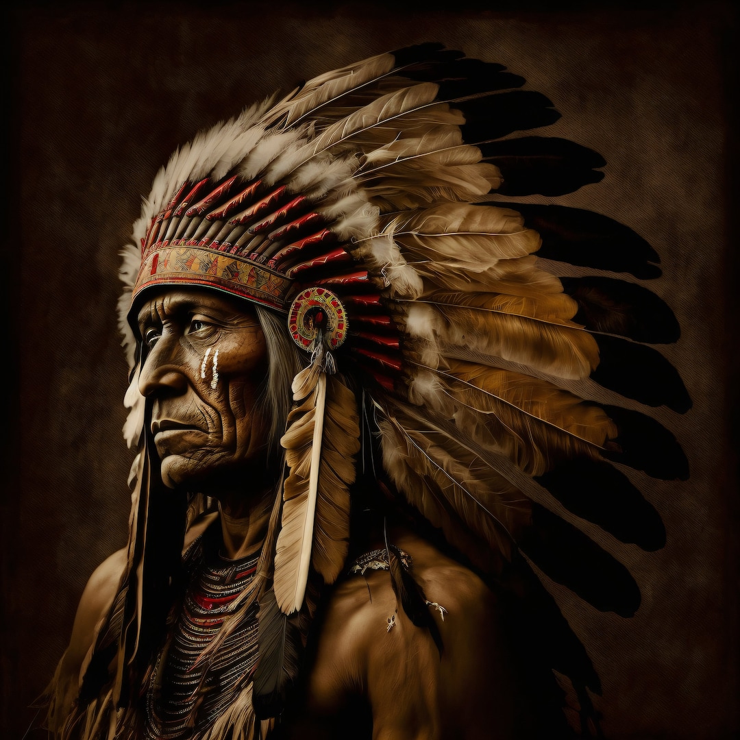 Apache Indian Chief, Digital Art Print, AI Generated, Wall Art, AI Art ...