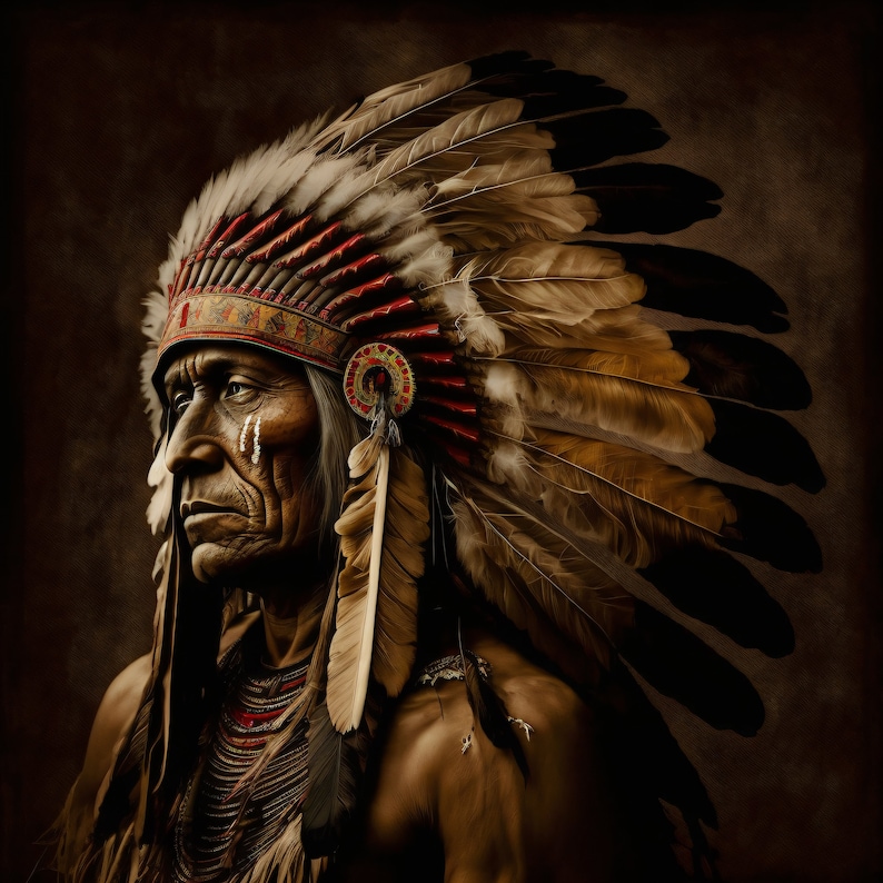 Apache Indian Chief, Digital Art Print, AI Generated, Wall Art, AI Art ...