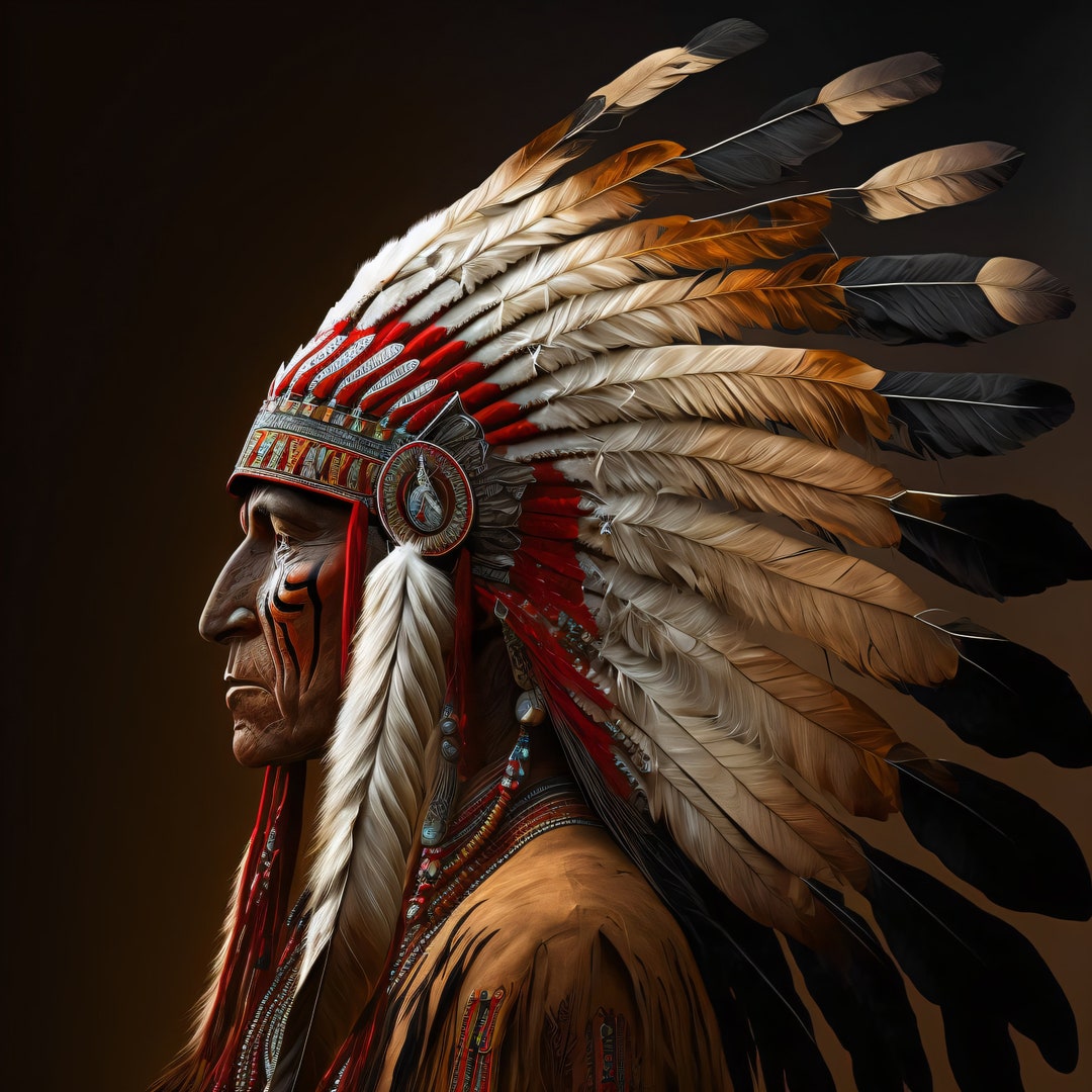 Apache Indian Chief, Digital Art Print, AI Generated, Wall Art, AI Art ...
