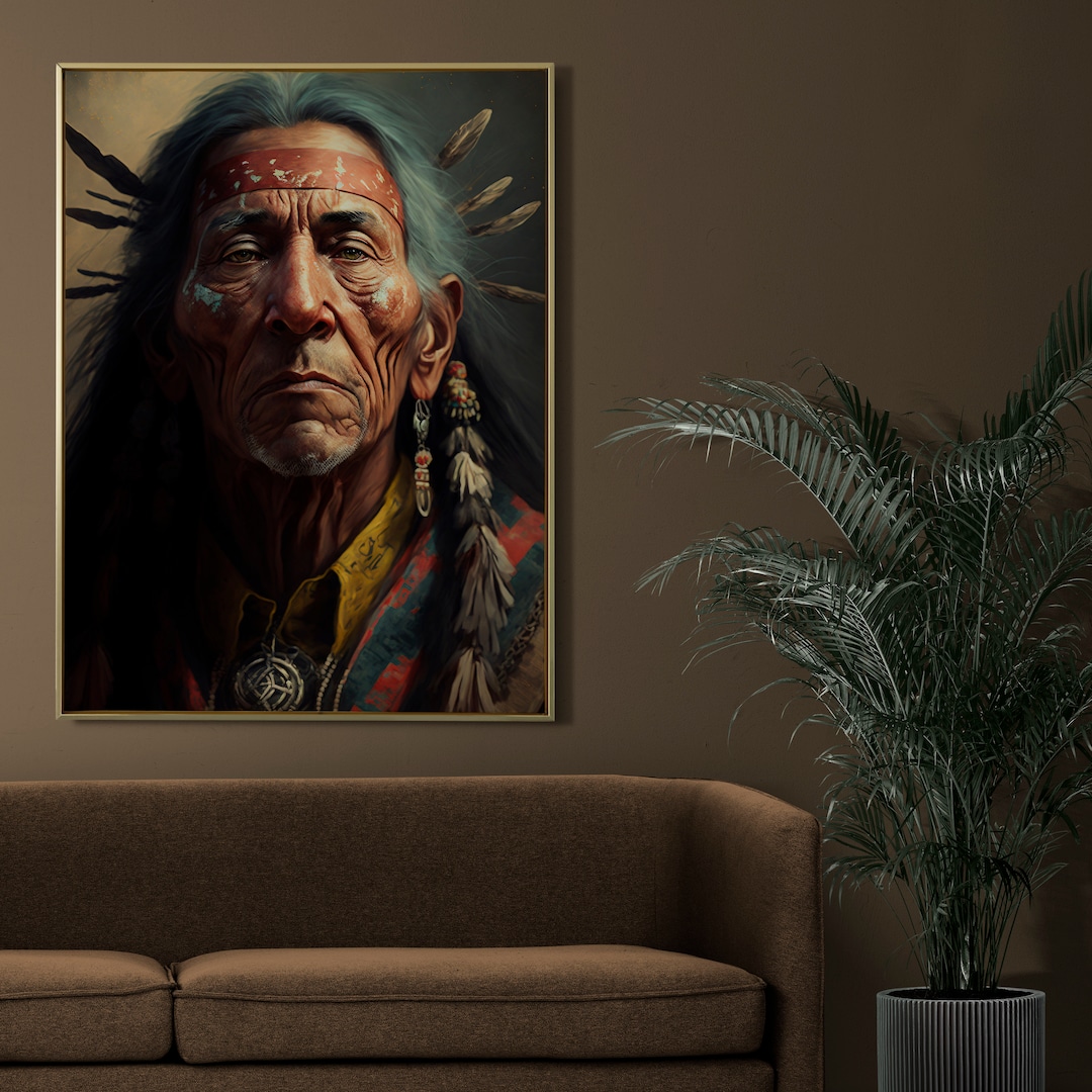 Apache Shaman, Digital Art Print, AI Generated, Wall Art, Square, AI ...