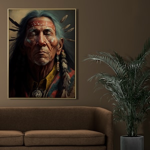 Apache Shaman, Digital Art Print, AI Generated, Wall Art, Square, AI ...