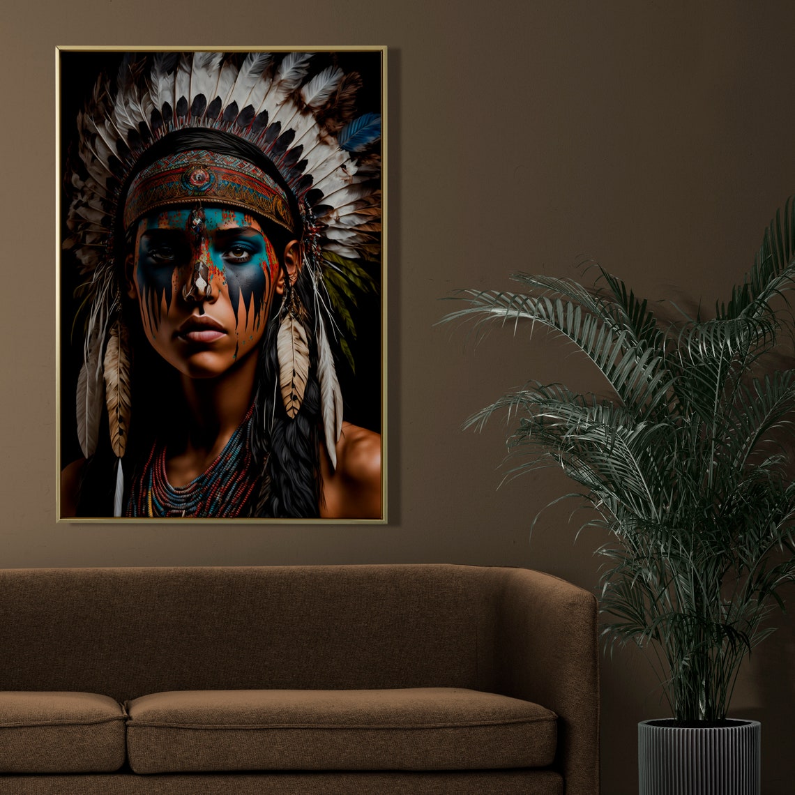 Young Indian Warrior Girl, Digital Art Print, AI Generated, Wall Art ...