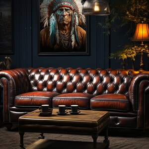 Apache Indian Chief, Digital Art Print, Christmas Gift, Wall Art, AI ...