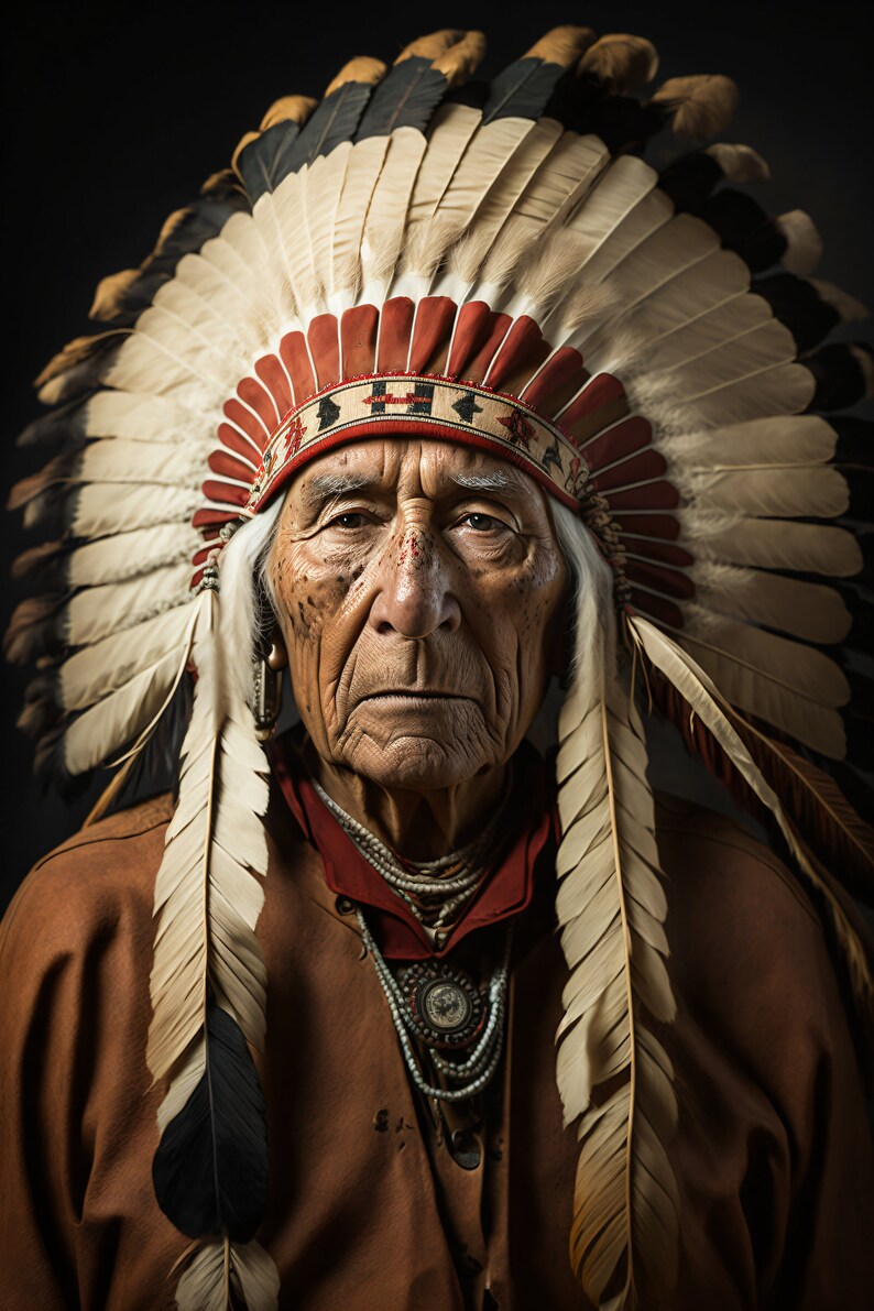 Apache Indian Chief, Digital Art Print, Christmas Gift, Wall Art, AI ...