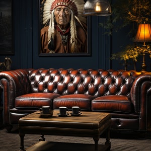 Apache Indian Chief, Digital Art Print, Christmas Gift, Wall Art, AI ...