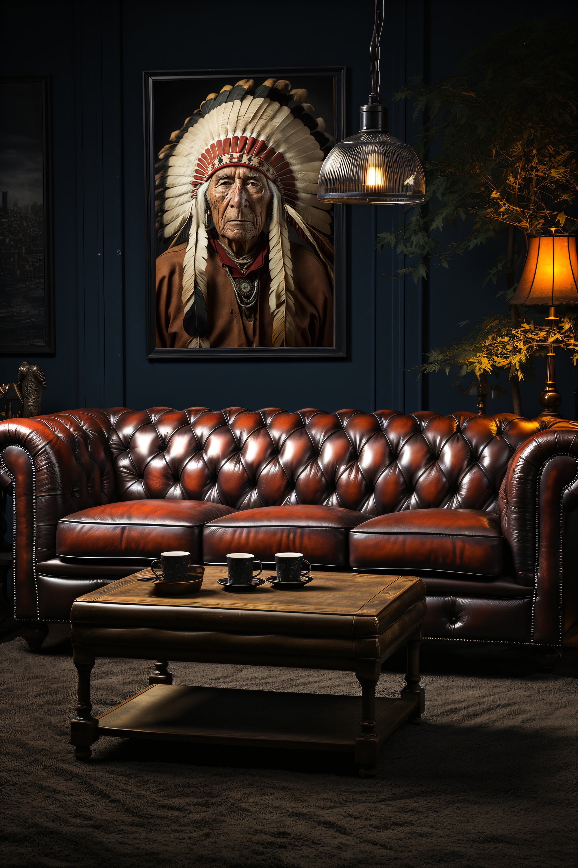 Apache Indian Chief, Digital Art Print, Christmas Gift, Wall Art, AI ...