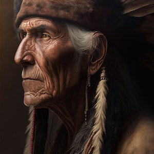 Apache Shaman Portrait, Digital Art Print, AI Generated, Wall Art, AI ...
