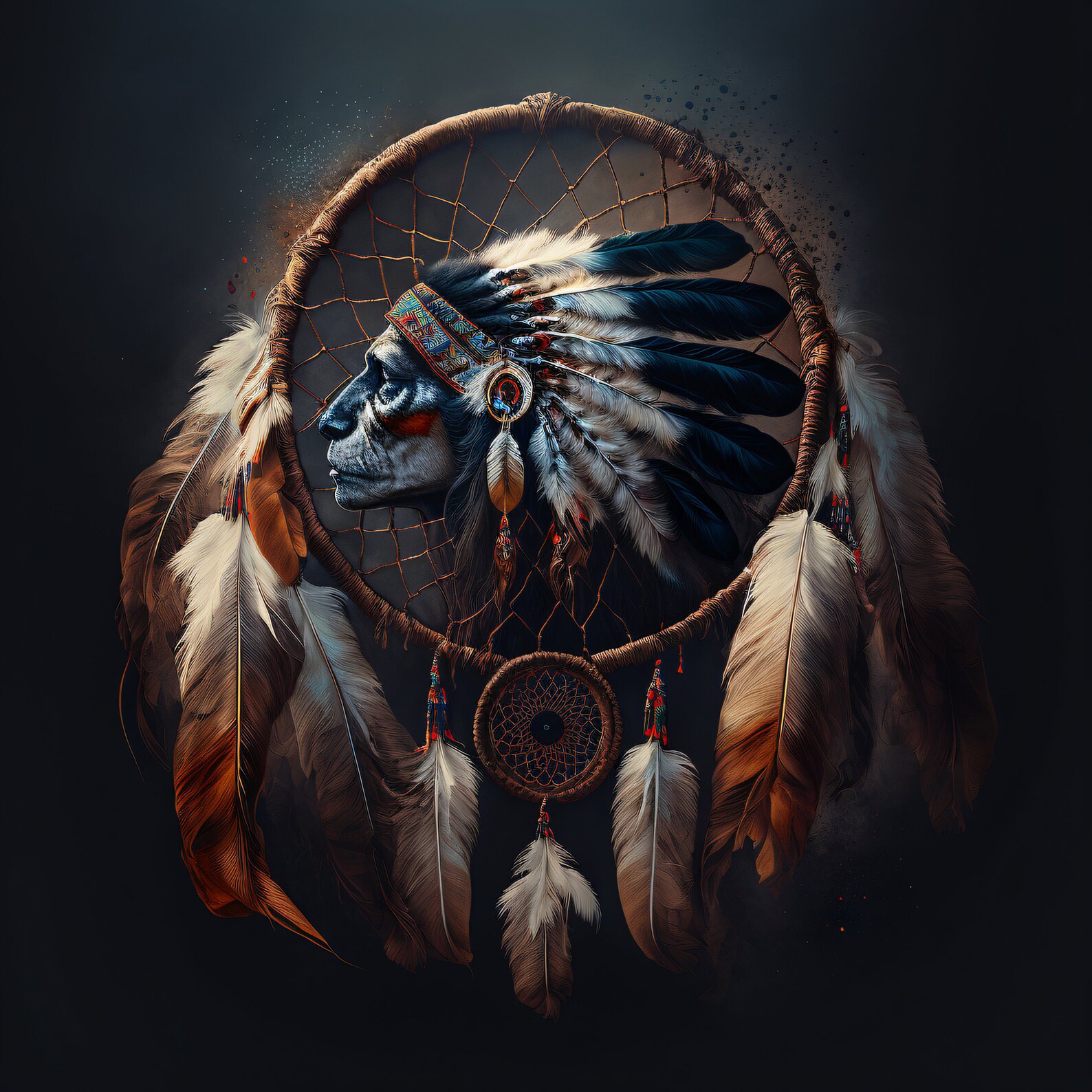 Apache Dream Catcher, Digital Art Print, AI Generated, Wall Art, AI Art ...