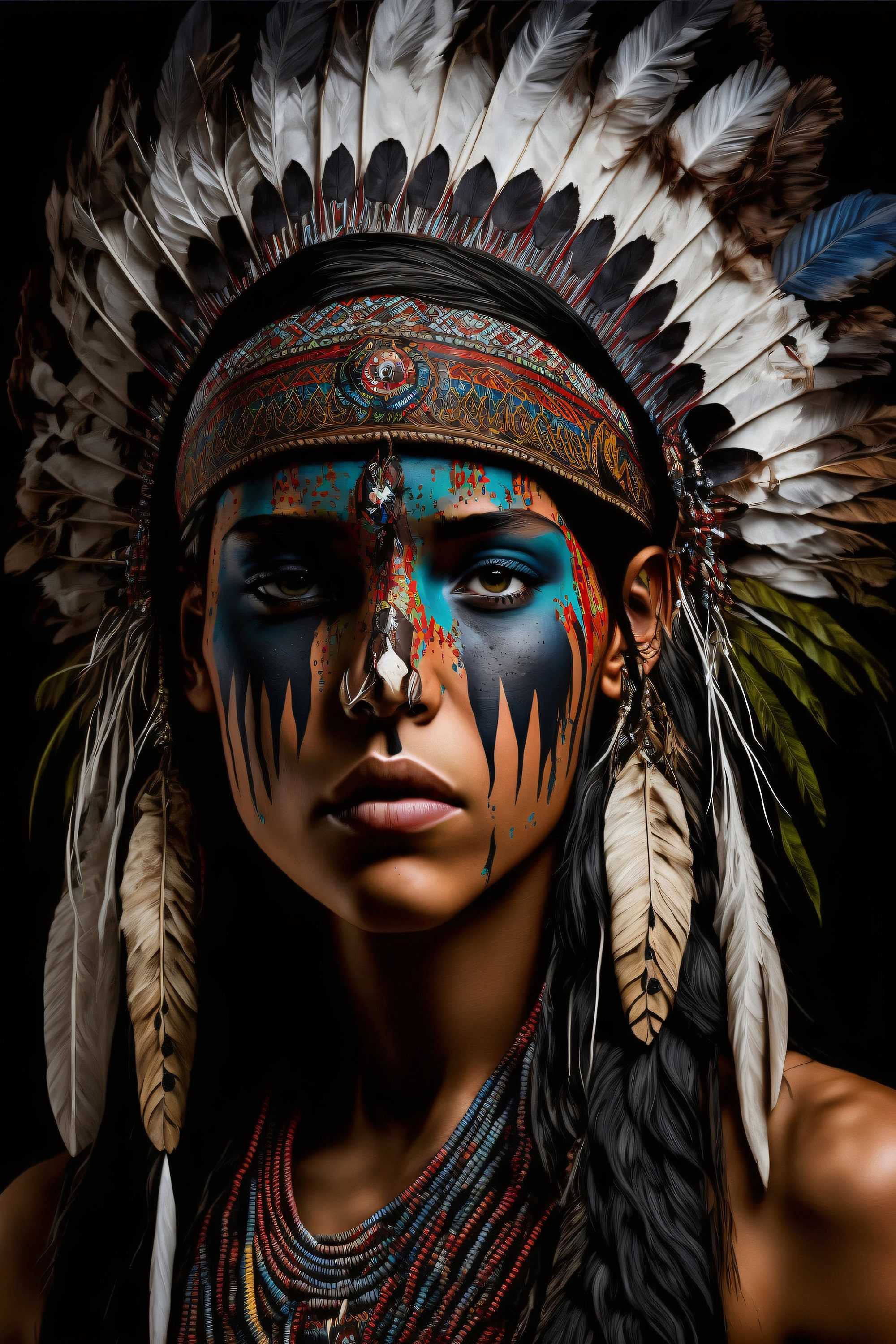 Native American Women Face Paintings