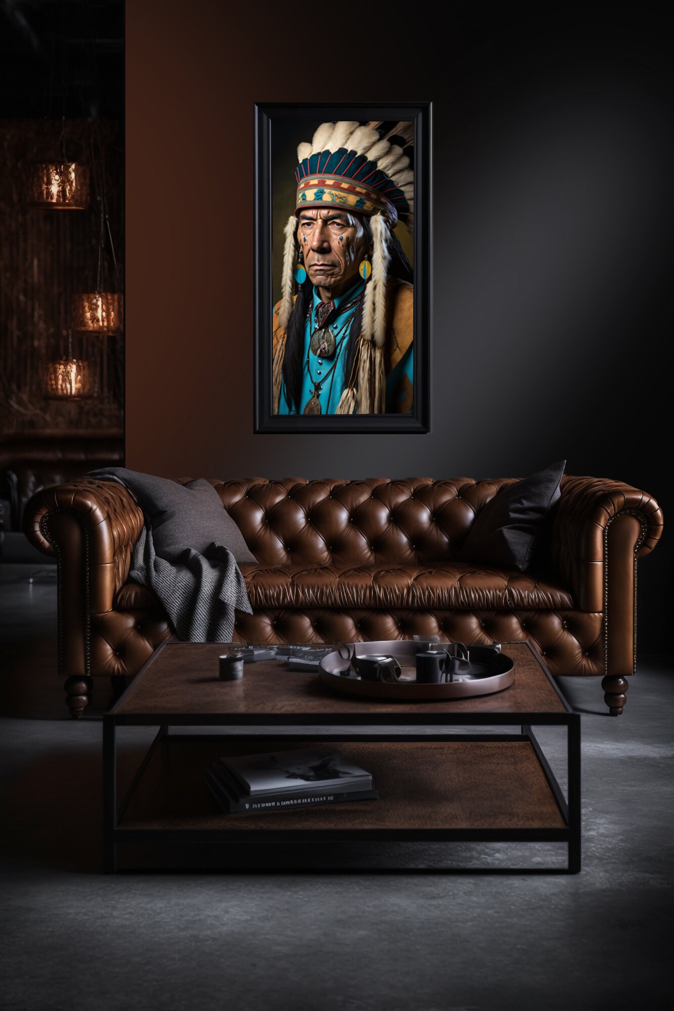 Apache Indian Chief, Digital Art Print, Christmas Gift, Wall Art, AI ...