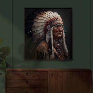 Apache Indian Chief, Digital Art Print, AI Generated, Wall Art, AI Art ...