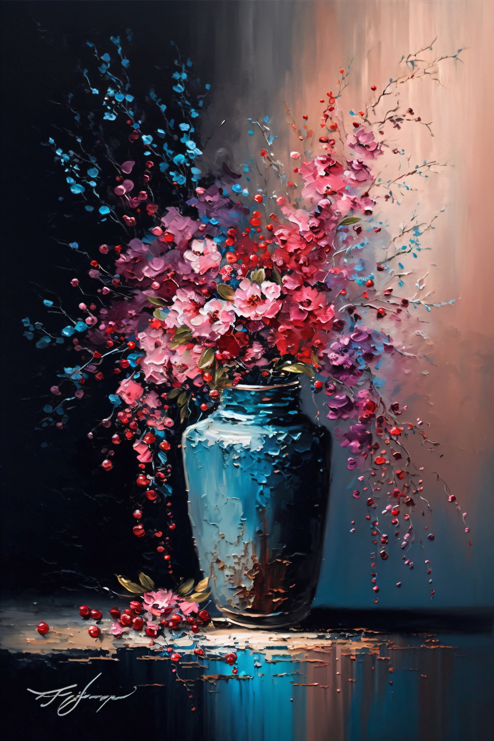 Cozy Flower Painting Digital Download Spring Flower Mural Cozy Floral ...