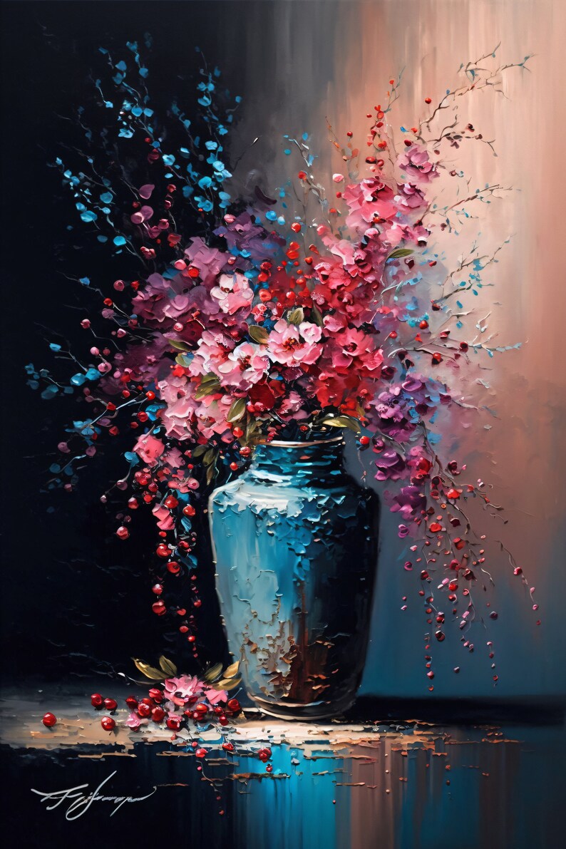 Cozy Flower Painting Digital Download Spring Flower Mural Cozy Floral ...