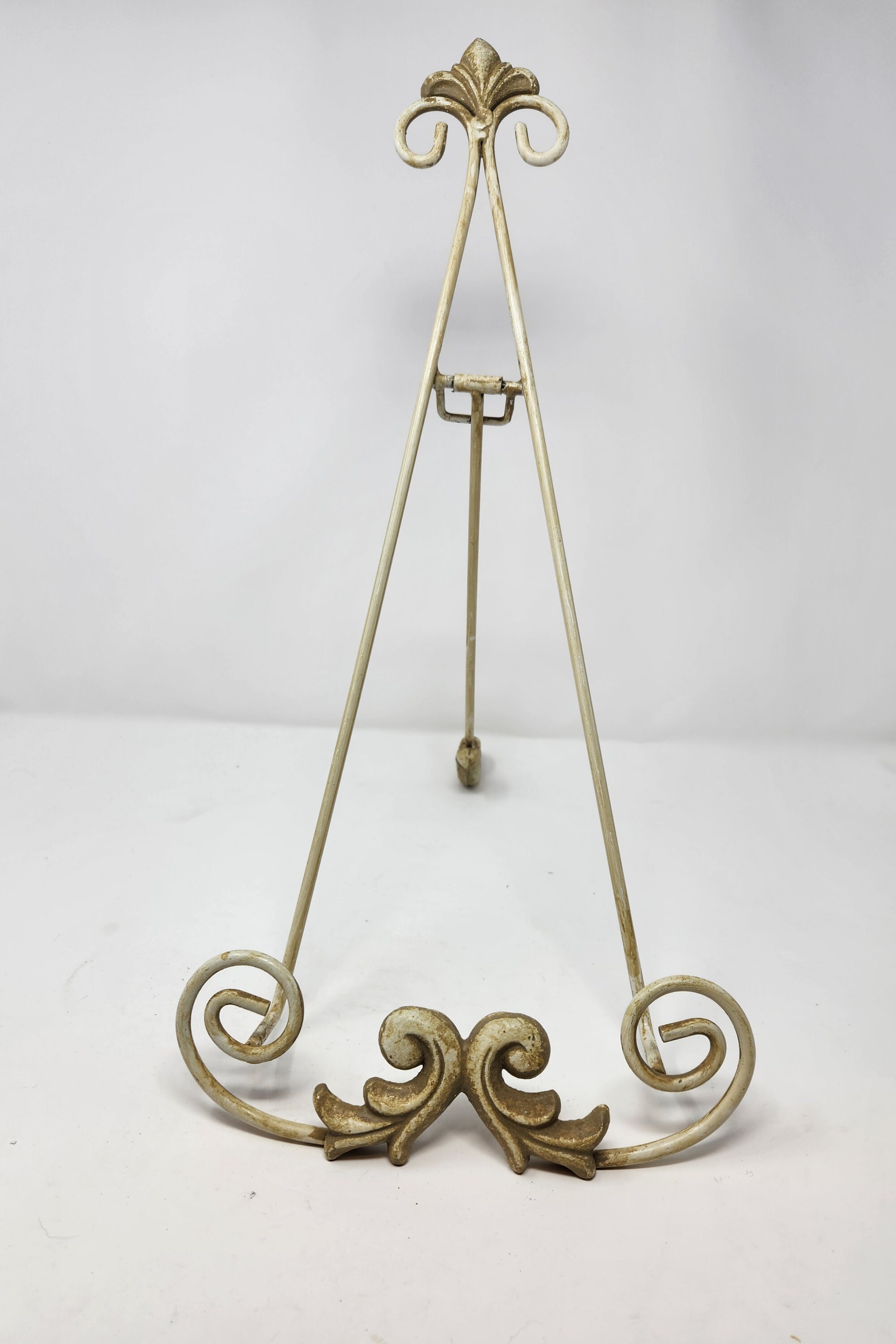 Off White Antique Metal Decorative Display Stand Tabletop Easel 16 Tall ...
