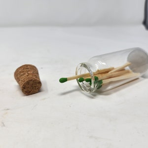 Miniature Glass Matchstick Bottles With Cork & Striker Pad - Etsy