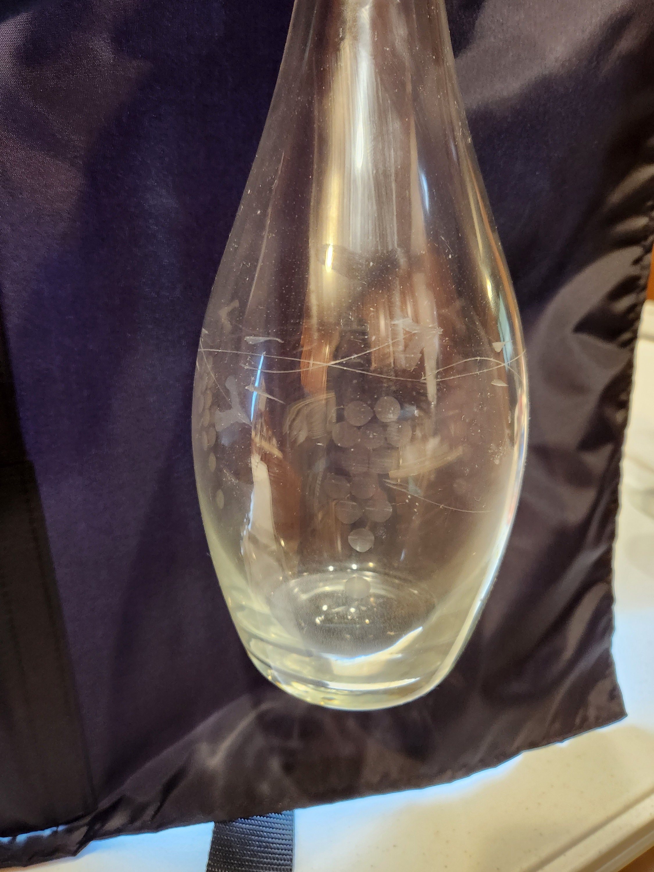 Vintage Etched Glass Grape Vine Wine Decanter Set With 6 Matching Wine Glasses - Etsy