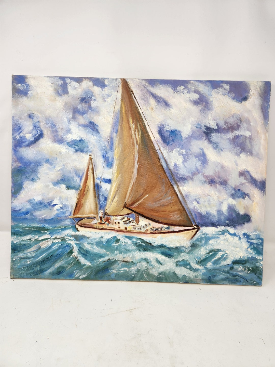 Original Dori Canvas Painting--sailboat - Etsy