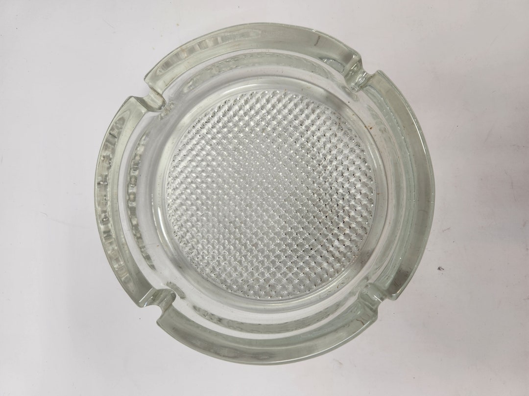 Heavy Glass Textured Bottom 6" Ashtray - Etsy