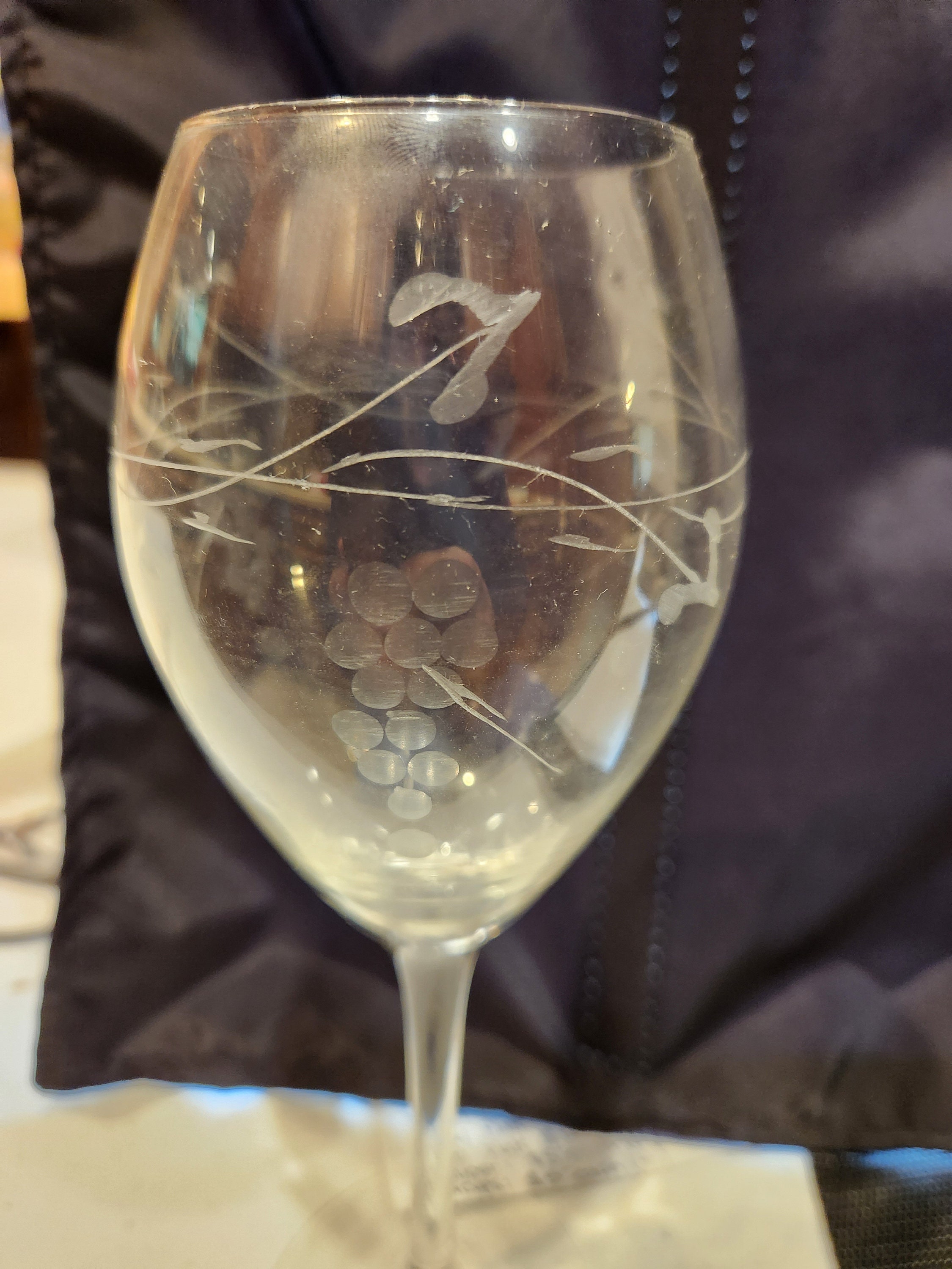 Vintage Etched Glass Grape Vine Wine Decanter Set With 6 Matching Wine Glasses - Etsy