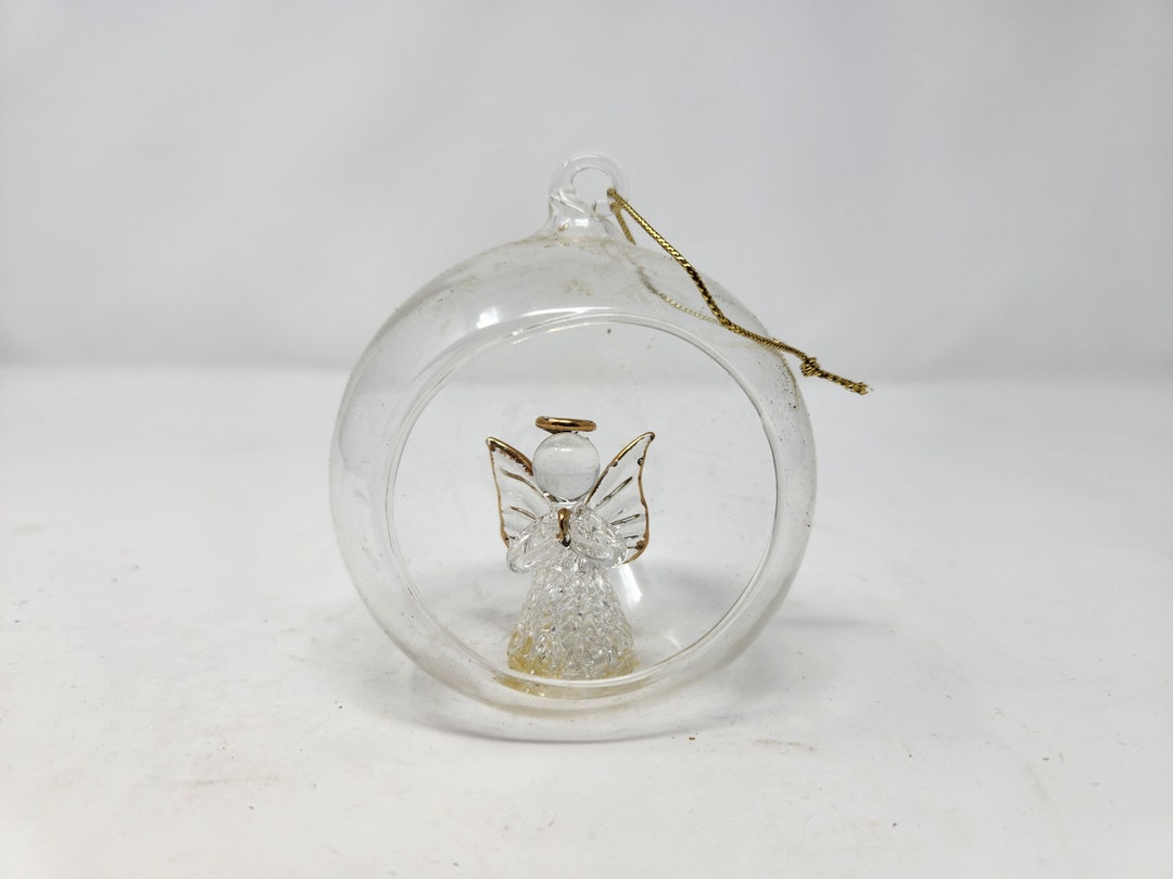 Vintage Spun Glass Angel Ornament - Etsy