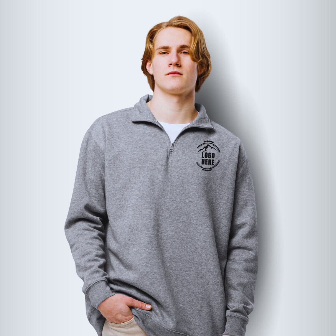 Monogrammed Embroidery Logo Half Zippered Midweight Fleece, Business ...
