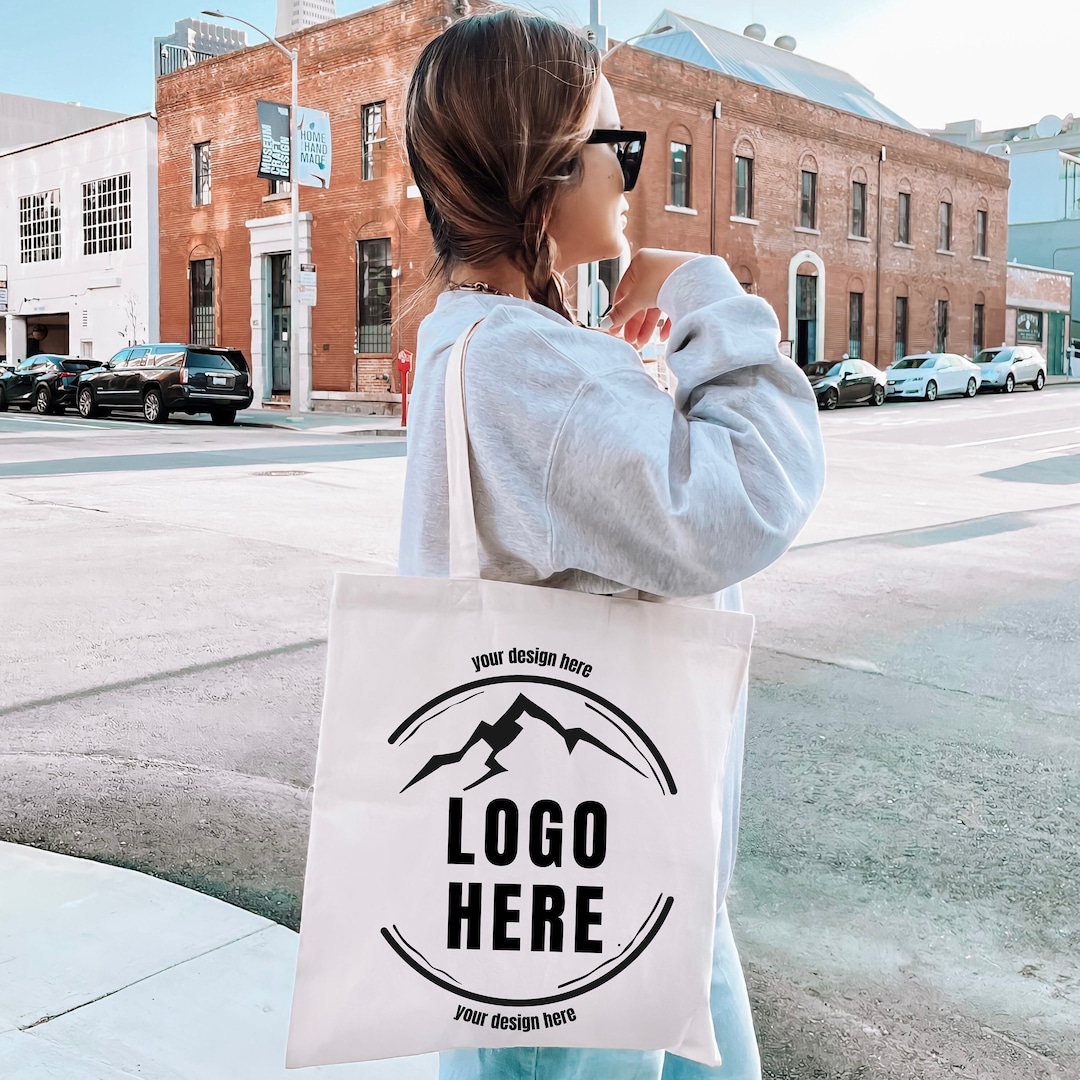Personalized Tote Bag Your Logo Here, Business Logo Custom Beach Canvas ...
