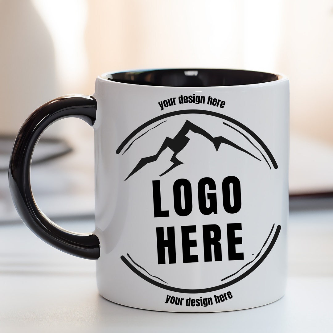 Company Logo Custom Coffee Mug Logo 11oz, Your Brand Name Business ...
