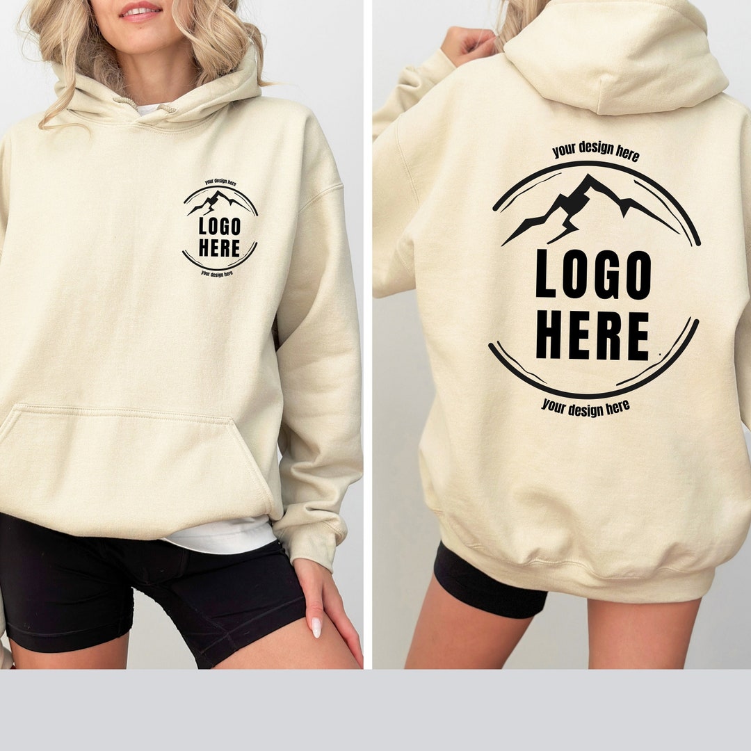 Custom Logo Design Hoodie, Company Logo Hooded Sweatshirt, Personalized ...