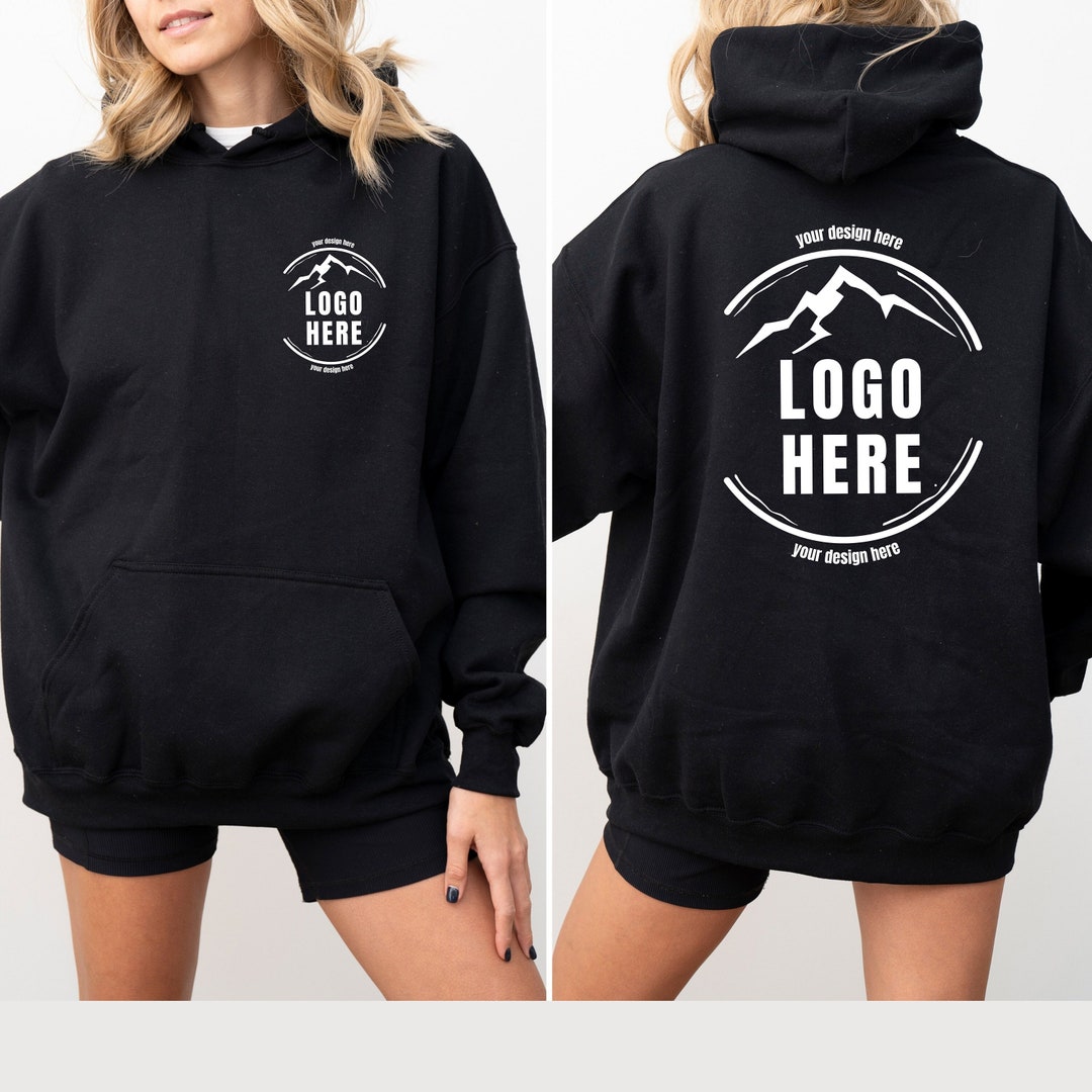 Custom Logo Design Hoodie, Company Logo Hooded Sweatshirt, Personalized ...