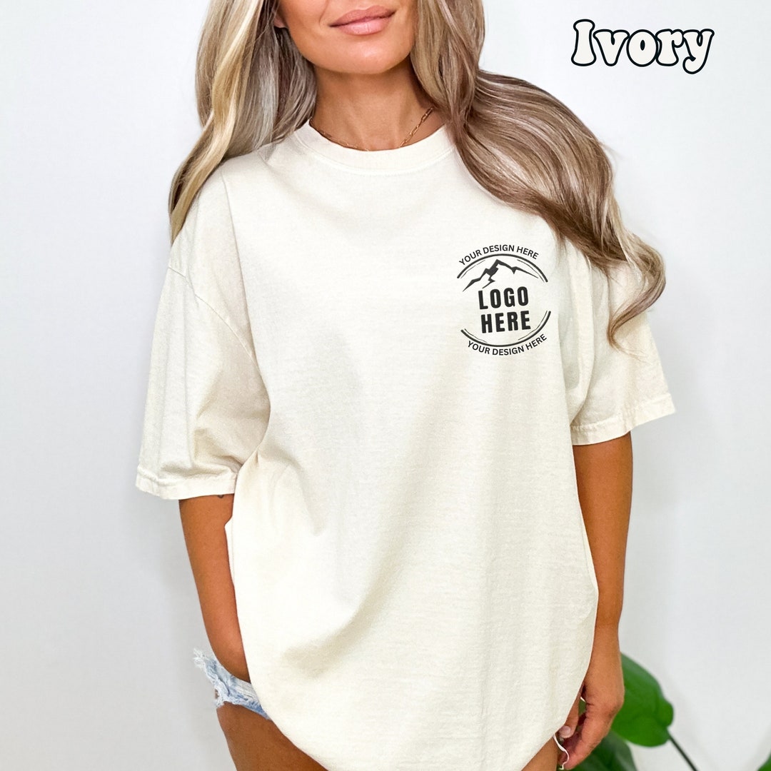 Custom Logo Design Comfort Color Embroidery Shirt, Company Embroidered ...