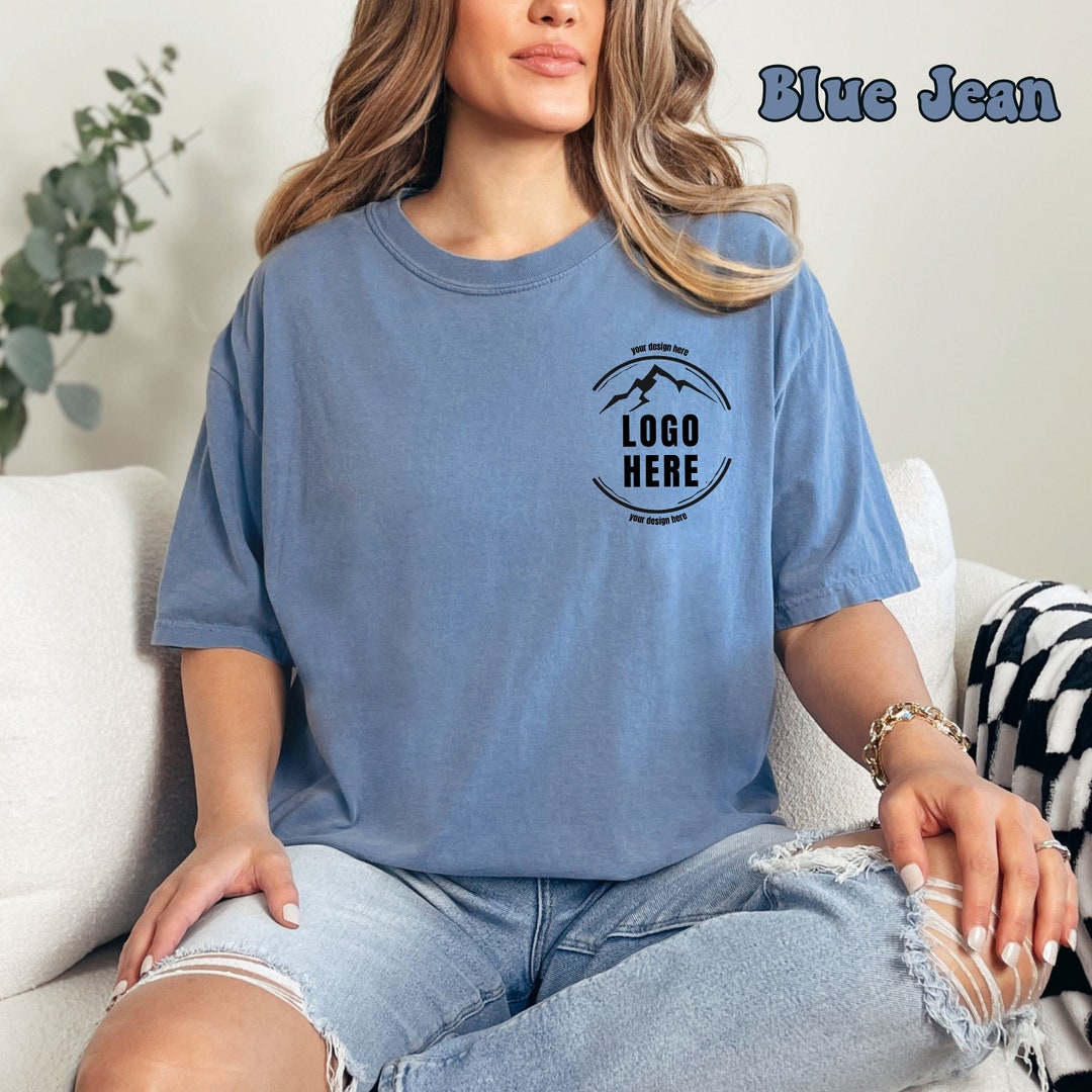 Custom Comfort Colors Logo Design Shirt, Company Logo Merch, Team Shirt ...