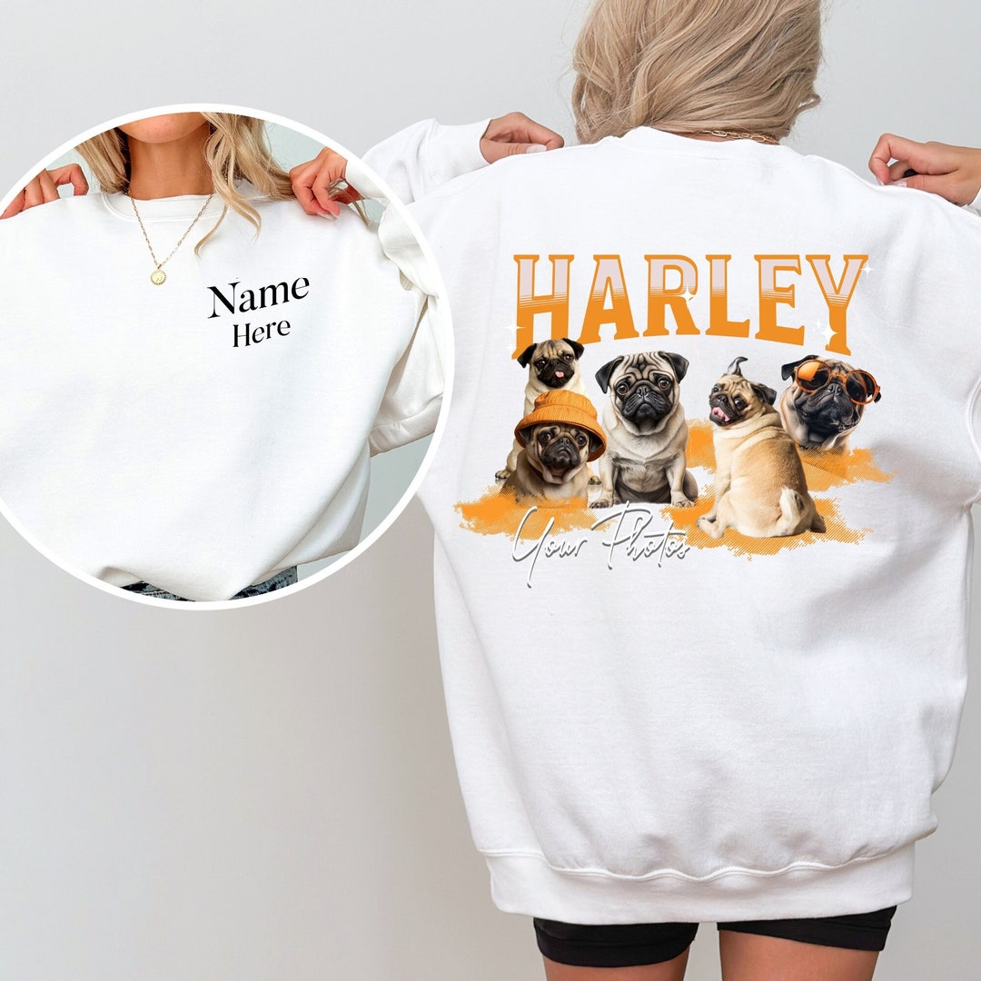 Photo Custom Dog Sweatshirt, Retro Collage Personalized Pet Sweater, 90 ...