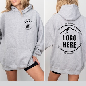 Custom Logo Design Hoodie, Company Logo Hooded Sweatshirt, Personalized ...