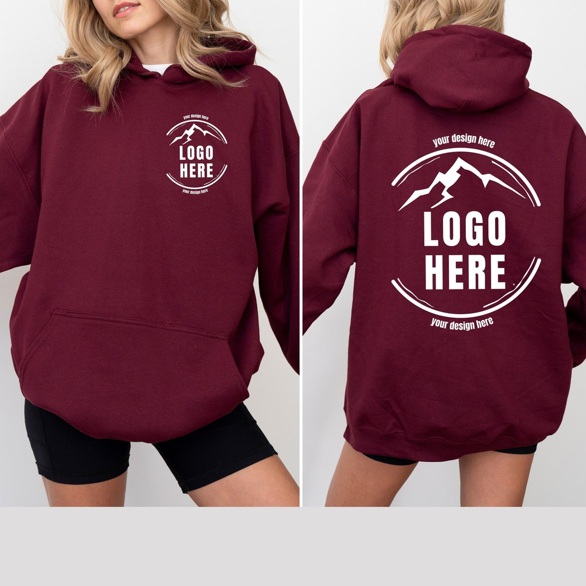 Custom Logo Design Hoodie, Company Logo Hooded Sweatshirt, Personalized ...