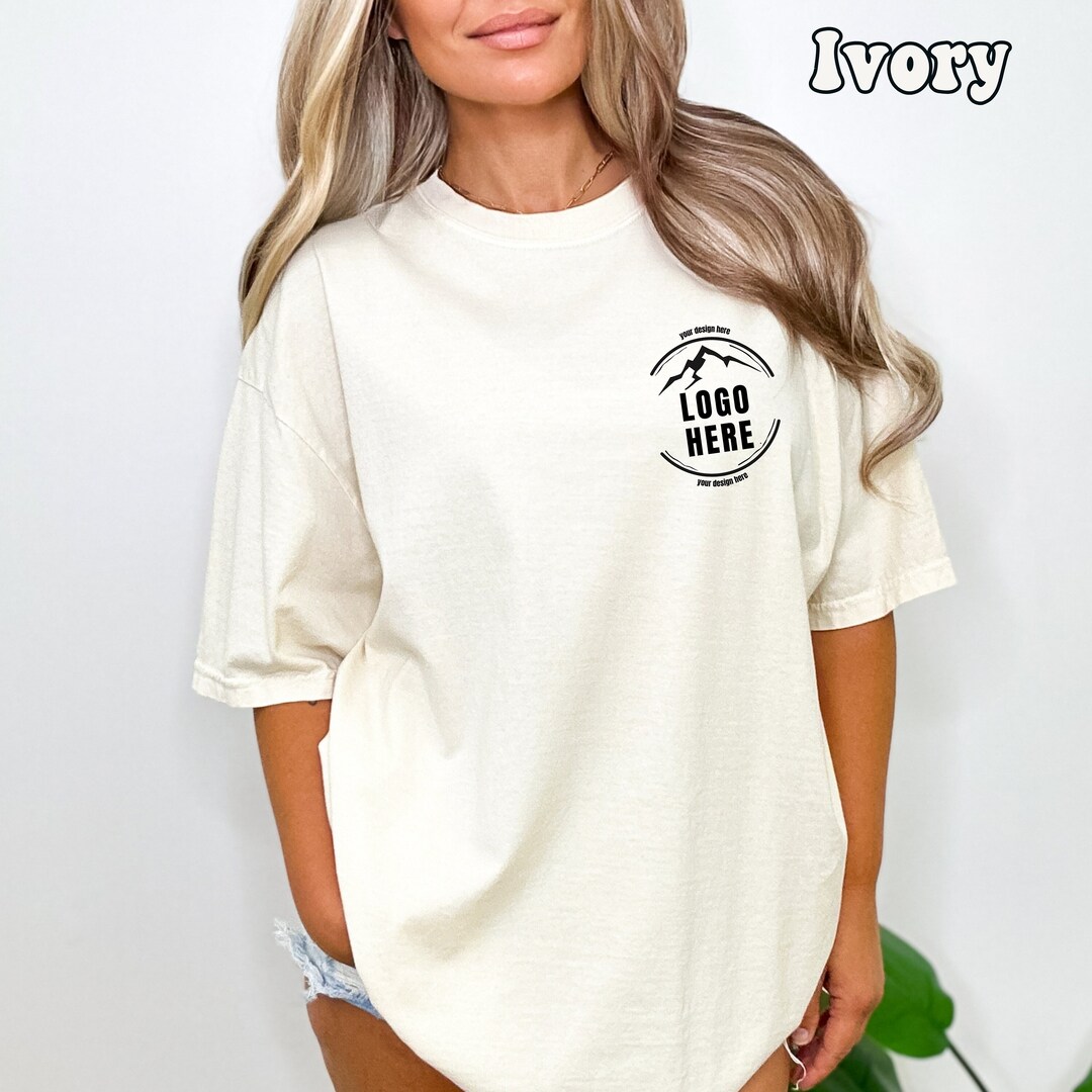 Custom Comfort Colors Logo Design Shirt, Company Logo Merch, Team Shirt ...