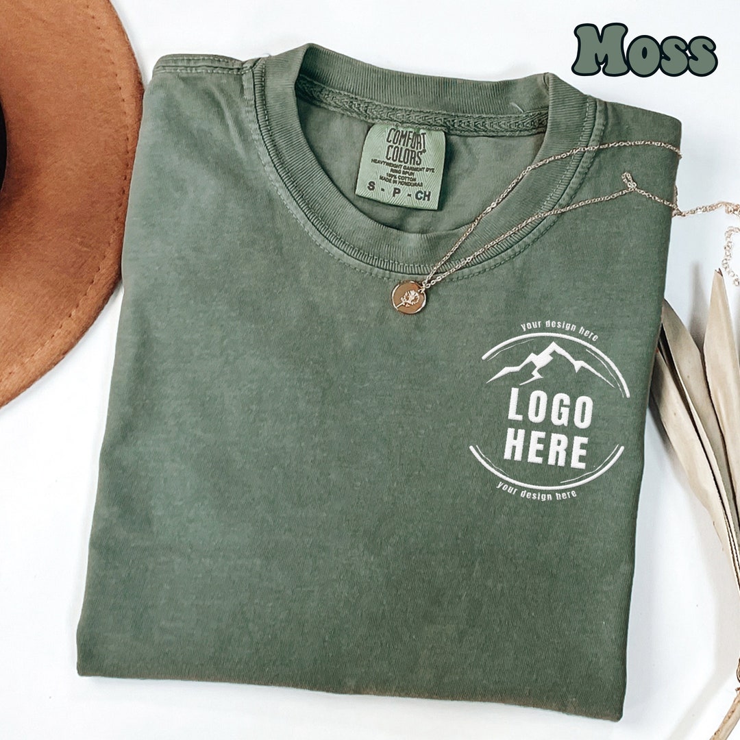 Custom Logo Design Comfort Color Embroidery Shirt, Company Embroidered ...