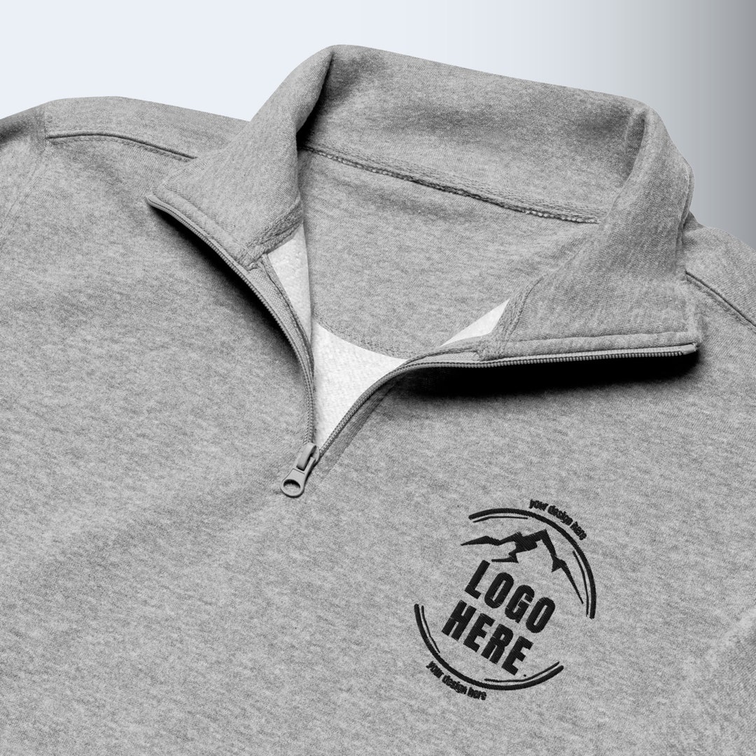 Custom Embroidered Logo Text Fleece, Embroidered Business Logo Unisex ...