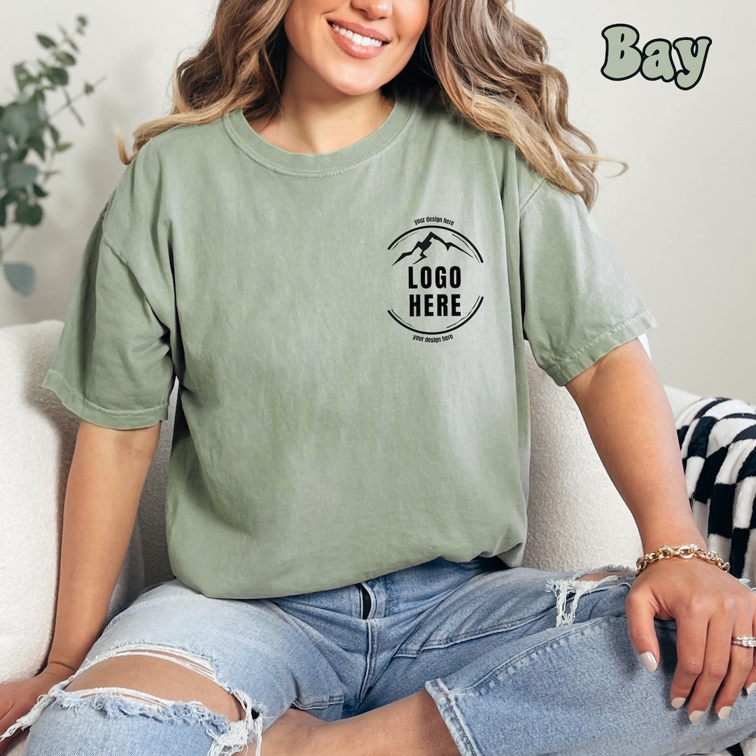 Custom Comfort Colors Logo Design Shirt, Company Logo Merch, Team Shirt ...